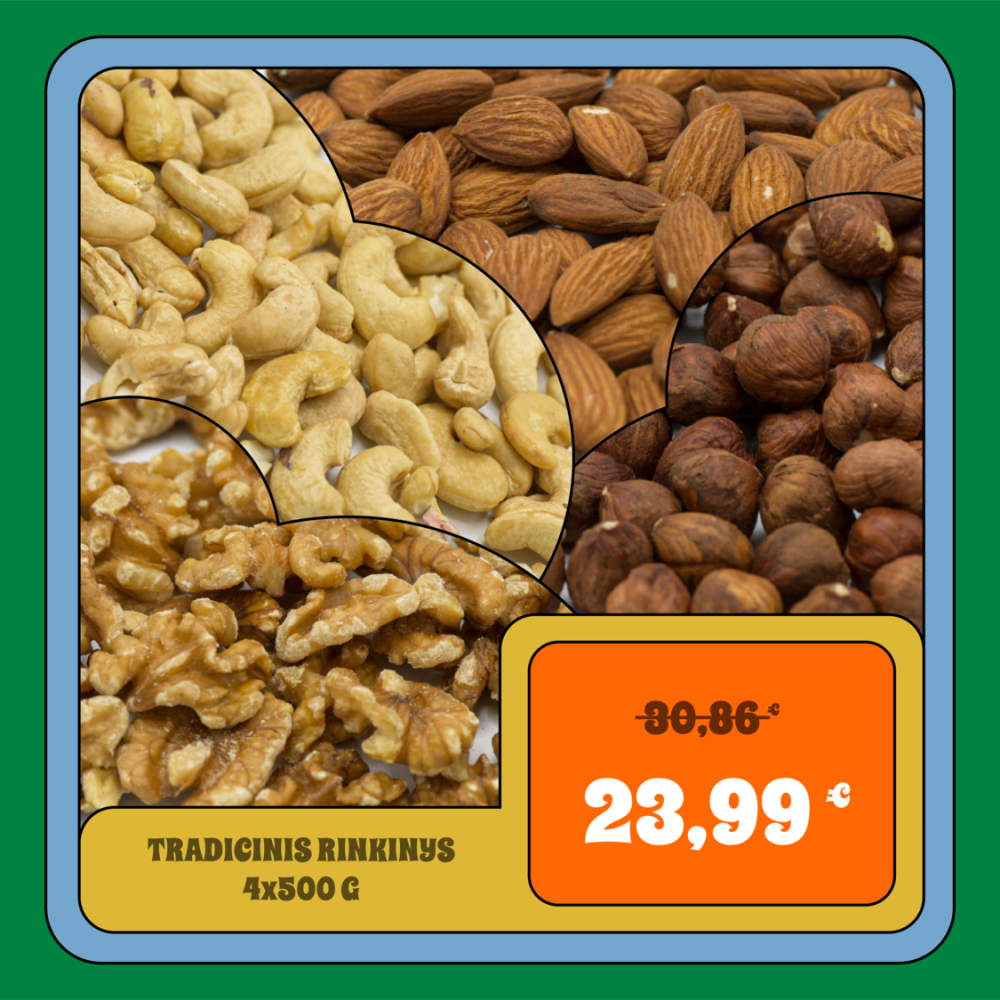 Riešutų rinkiniai - kiekvieno skoniui | Gurru.lt